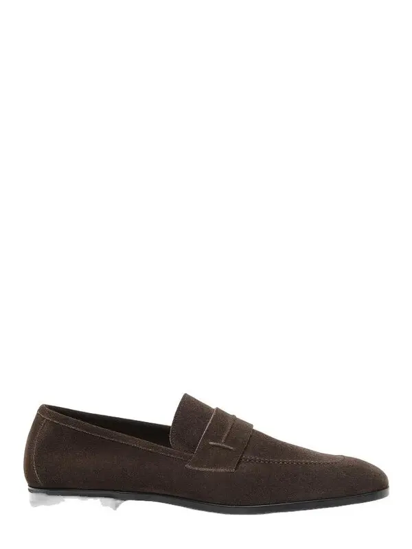 TOM FORD Sean Suede Loafers - Coffee