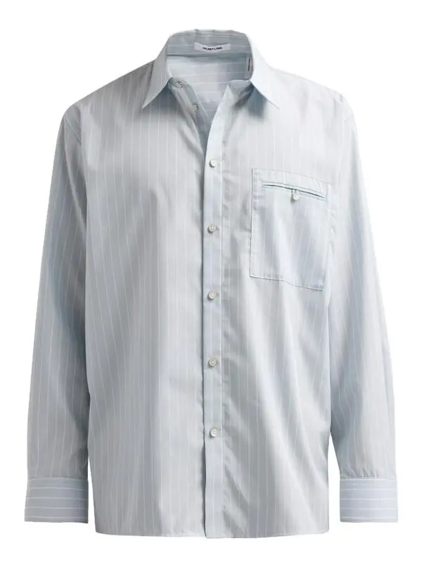 Helmut Lang Striped Cotton Poplin-blend Relaxed-fit Shirt - Light Blue Multi