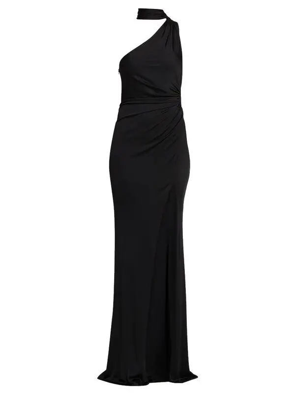 TOM FORD Choker One-shoulder Sheath Gown - Black