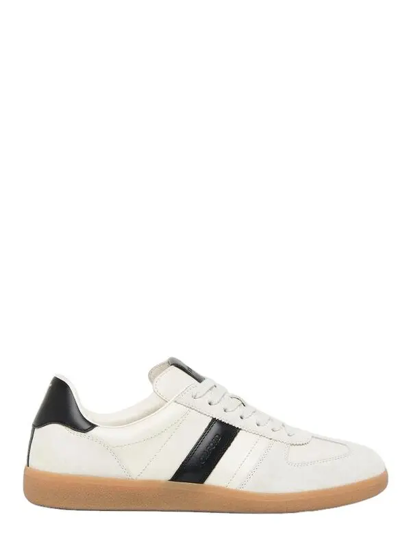 TOM FORD T-bar Leather & Suede Low-top Sneakers - White Black Amber
