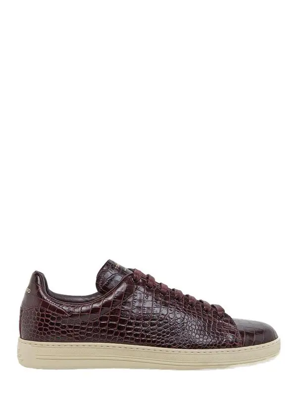 TOM FORD Warwick Alligator-embossed Leather Low-top Sneakers - Red