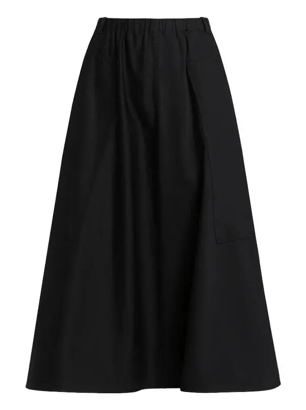 Vince Pocket Full Cotton Midi-skirt - Black