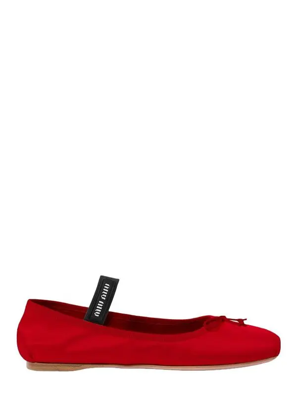 Miu Miu Satin Ballerinas - Red