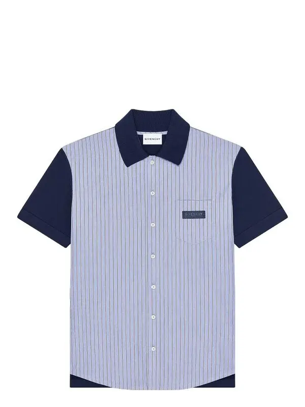 Givenchy Striped Shirt In Cotton With Paris Gros Grain - Navy
