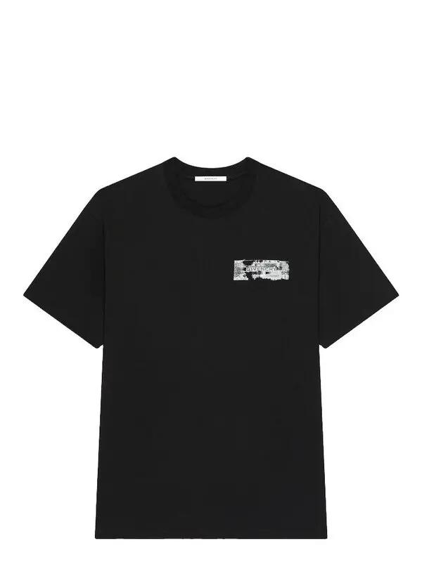 Givenchy T-shirt In Cotton With Paint Print - Black
