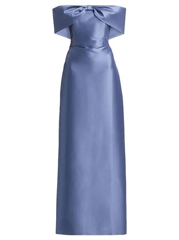 SACHIN BABI Michelle Bow Satin Gown - Twilight