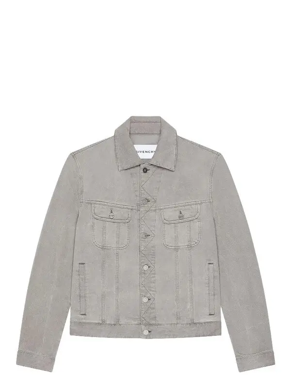 Givenchy Jacket In Denim With Crease Effect - Cloud Grey