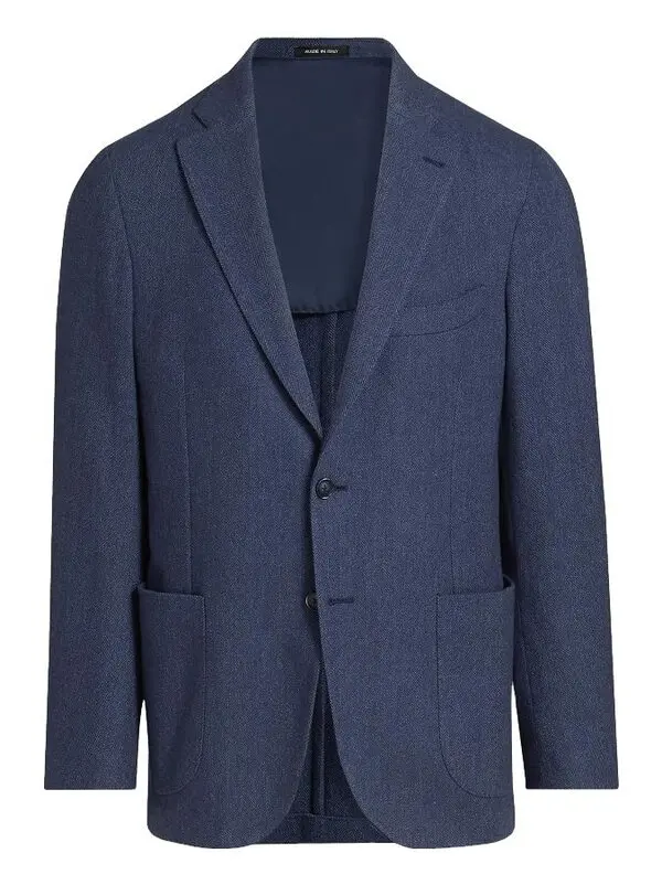 SAKS FIFTH AVENUE Herringbone Wool-blend Sport Coat - Navy