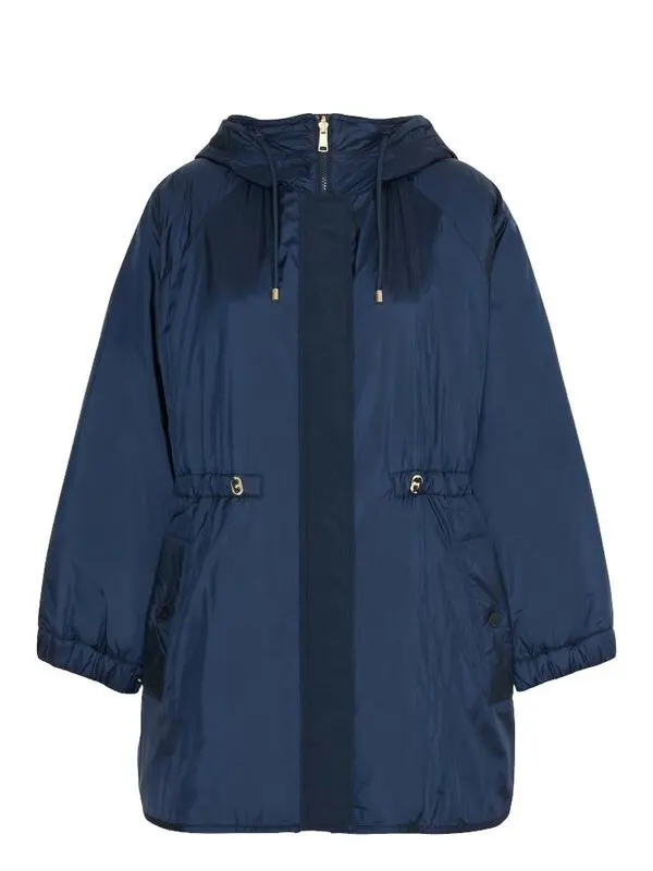 Max Mara Reversible Water Repellent Canvas Padded Parka - Navy