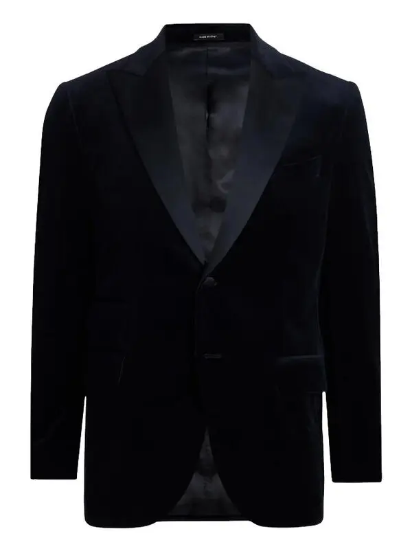 SAKS FIFTH AVENUE Collection Velvet Formal Peak Lapel Jacket - Navy