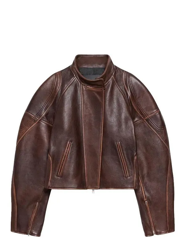 Helmut Lang Leather Jacket - Saddle