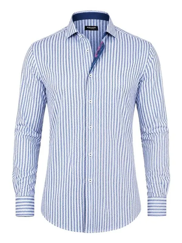 MACEOO Eins Ascension Stripe Shirt - Blue