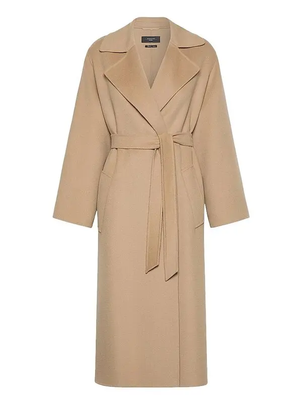 Max Mara Double Wool Blend Coat - Camel