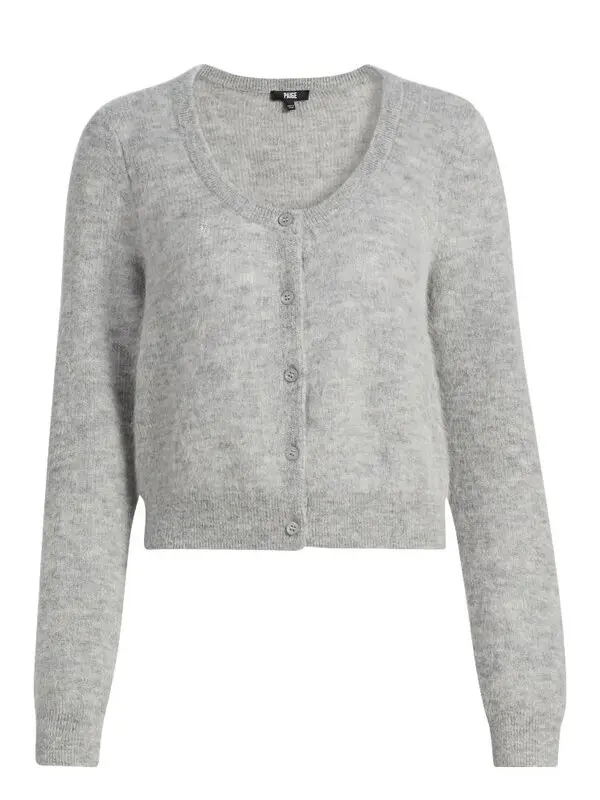 Paige Fortuna Alpaca-wool Crop Cardigan - Heather Grey