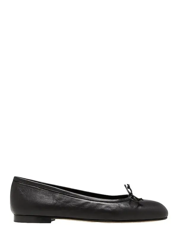 Manolo Blahnik Veralli Leather Ballet Flats - Black