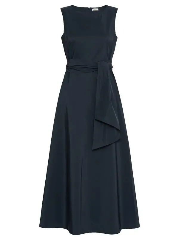 Max Mara Flared Taffeta Dress - Navy