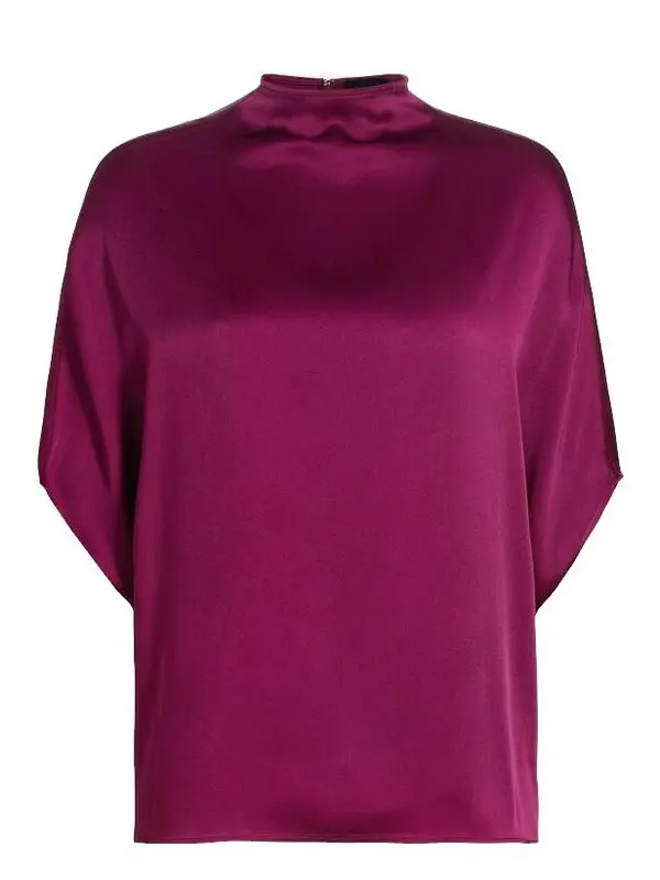 Lapointe Satin Cape T-shirt - Berry