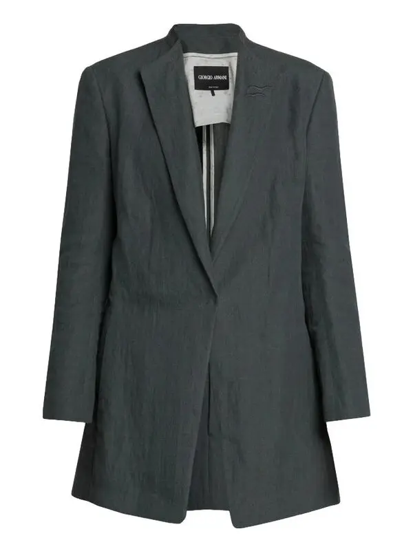 Giorgio Armani Compact Linen Blazer - Forest