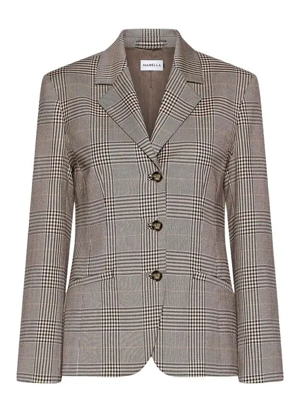 Marella Prince Of Wales Blazer - Chocolate