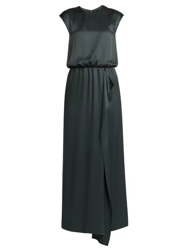 Giorgio Armani Double Silk Satin Maxi Dress - Forest