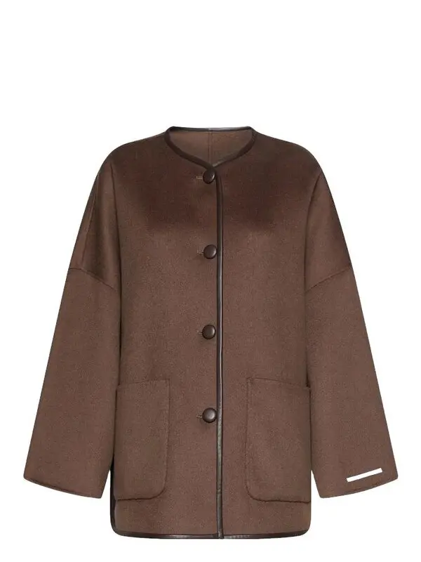 Marella Double Sided Wool Cape - Brown