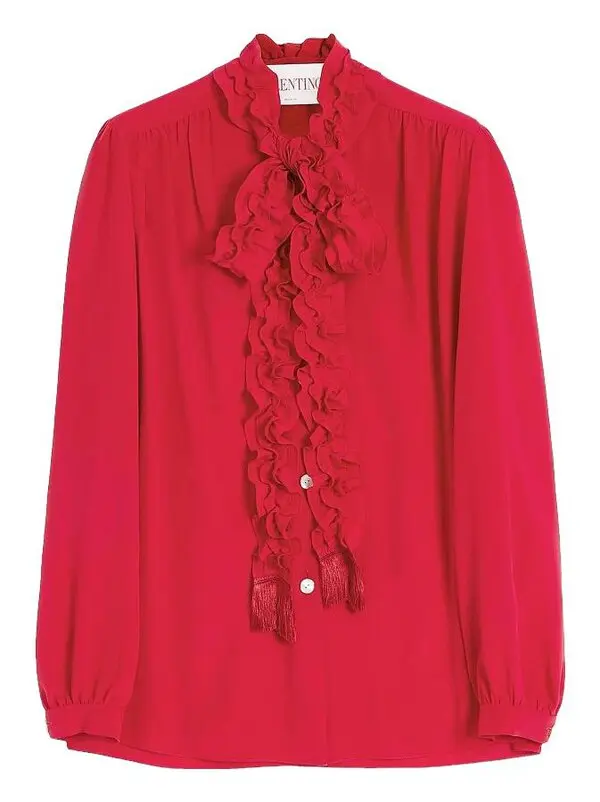 Valentino Garavani Crepe De Chine Shirt - Red