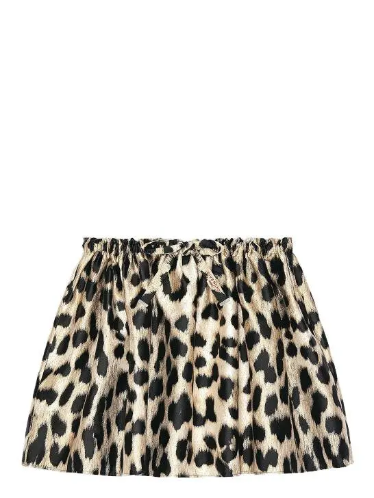 Givenchy Mini Pleated Skirt In Leopard Jacquard - Beige Multi