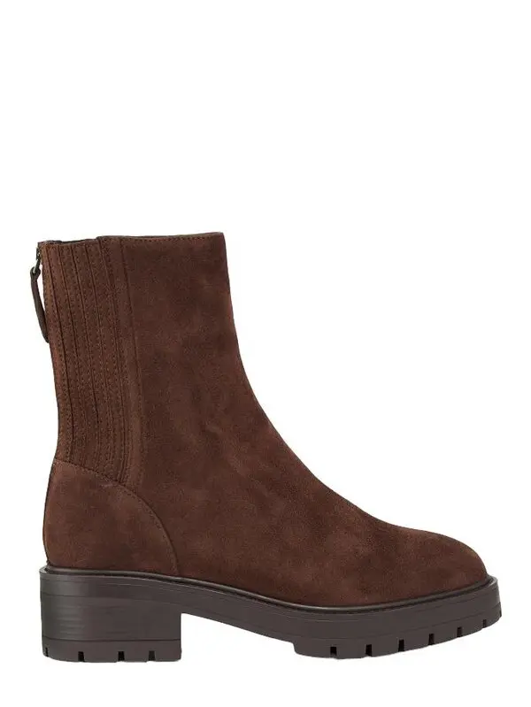 AQUAZZURA Saint Honroe Suede Combat Boots - Espresso