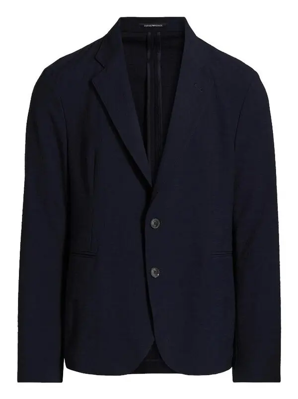 Emporio Armani Soft Seersucker Blazer - Navy