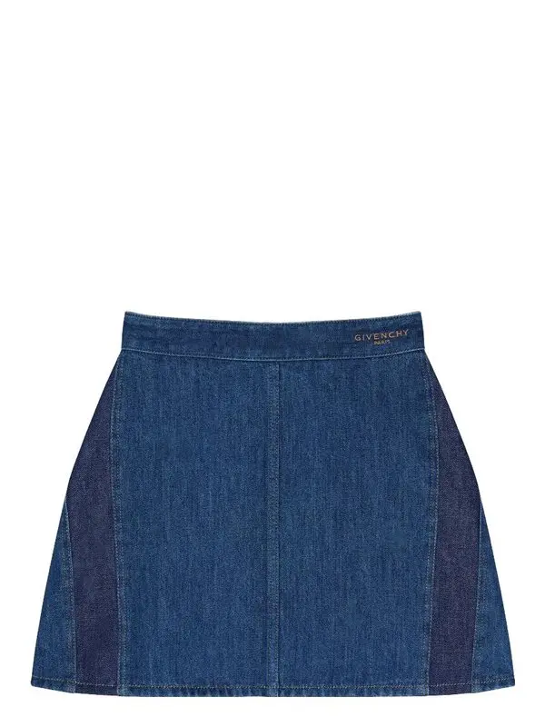 Givenchy Mini Cocoon Skirt In Denim - Medium Blue