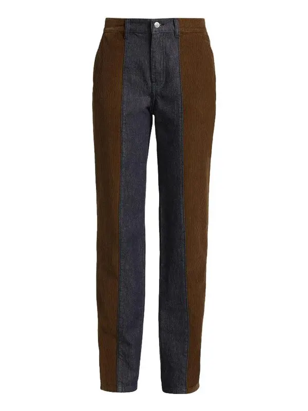 Moschino Mix Media Mid-rise Cigarette Jeans - Multi Blue