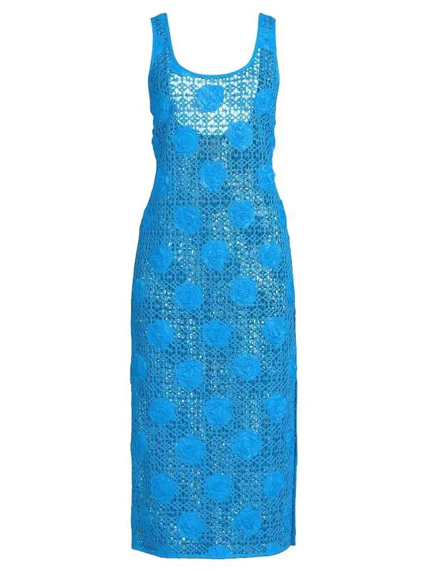 MILLY 3d Floral Crochet Cover-up Dress - Blue