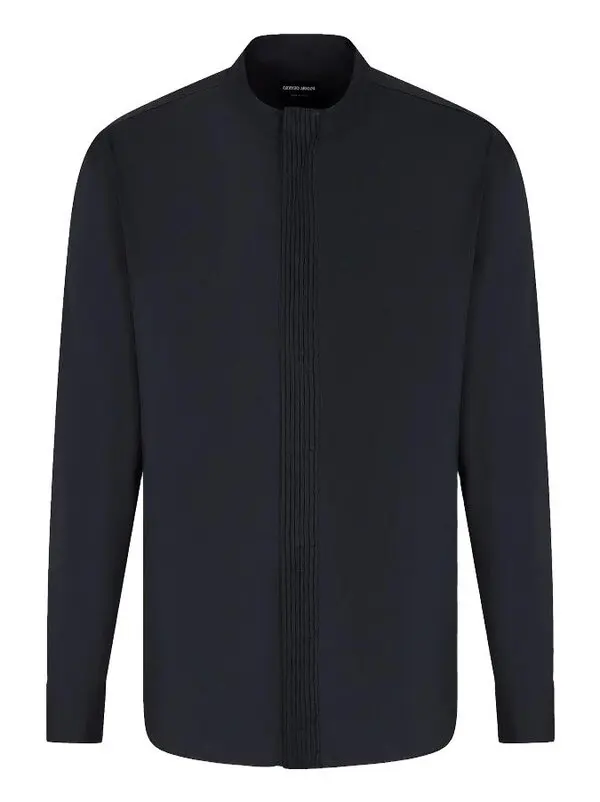 Giorgio Armani Nero Collar Covered Placket Shirt - Black