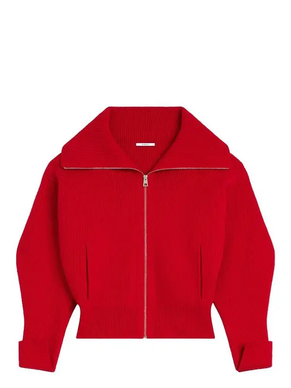 Givenchy Zipped Cardigan In Wool And Cashmere - Red
