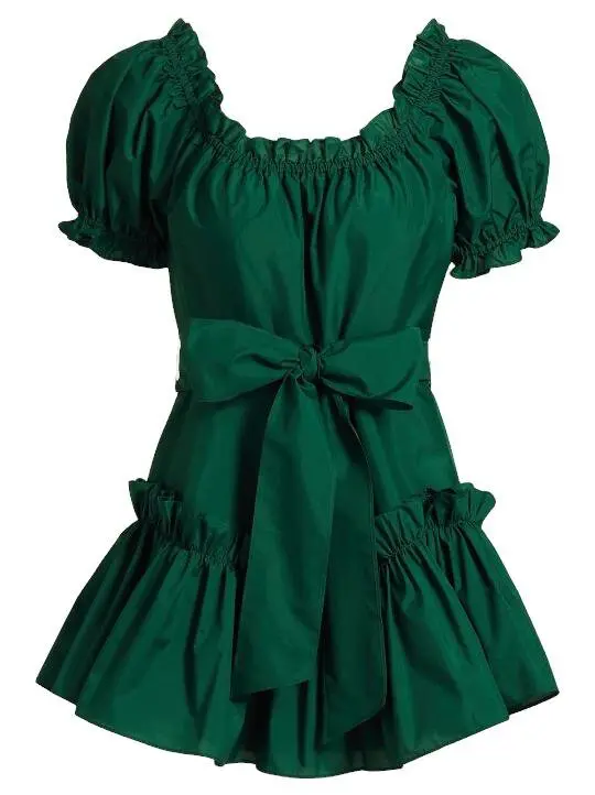 LoveShackFancy Winterberry Estine Minidress - Green
