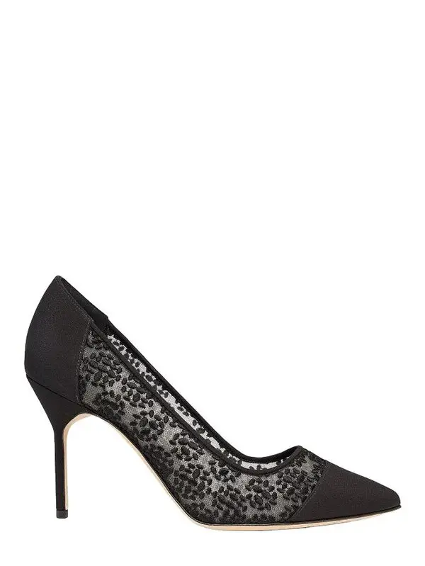 Manolo Blahnik Capcour 90mm Embroidered Mesh Pumps - Black