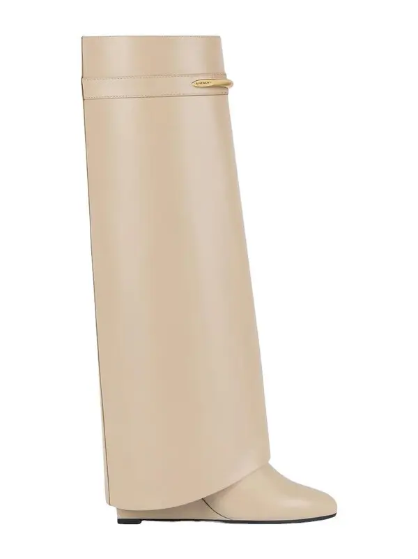 Givenchy Shark Boots In Leather - Beige