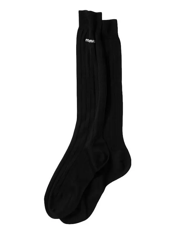 Miu Miu Silk Socks - Black