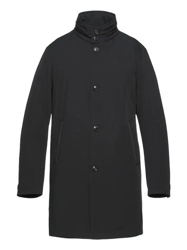 NORWEGIAN WOOL Slim-fit Longline Trench Coat - Black