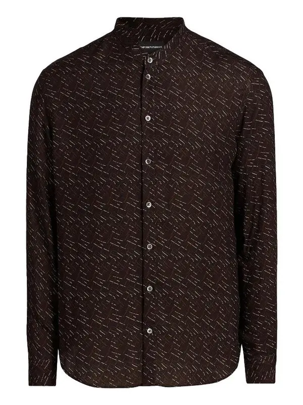 Emporio Armani Printed Button-front Sport Shirt - Black