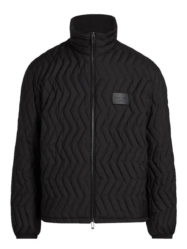 Emporio Armani Zig-zag Padded Down Jacket - Black