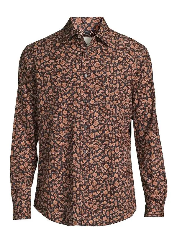 Paul Smith Tailored-fit Floral Shirt - Navy
