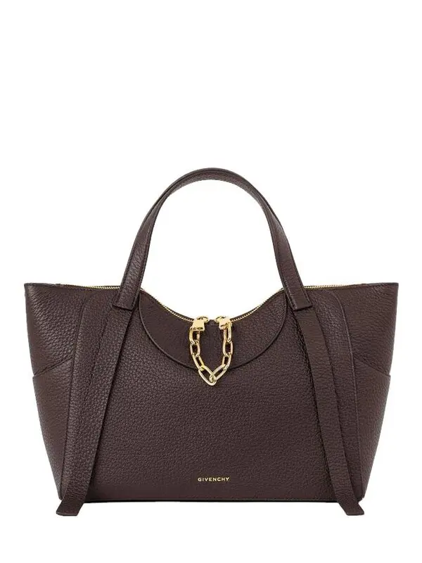 Givenchy The Snatch Medium Top Handle Bag In Grained Leather - Chocolate