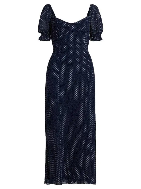 REFORMATION Gloria Polka Dot Midi-dress - Button