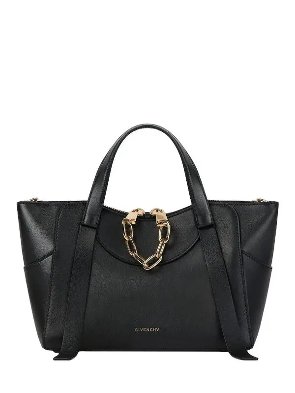 Givenchy The Snatch Small Top Handle Bag In Grained Leather - Black
