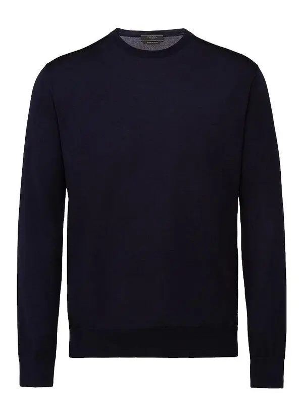 Prada Superfine Wool Crewneck Sweater - Blue