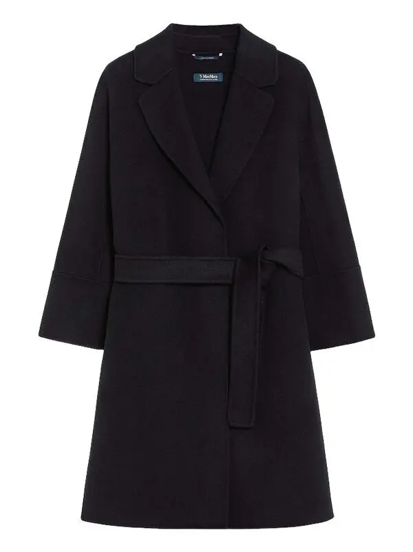 Max Mara Short Double Faced Wool Coat - Black