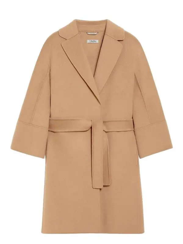 Max Mara Short Double Faced Wool Coat - Camel