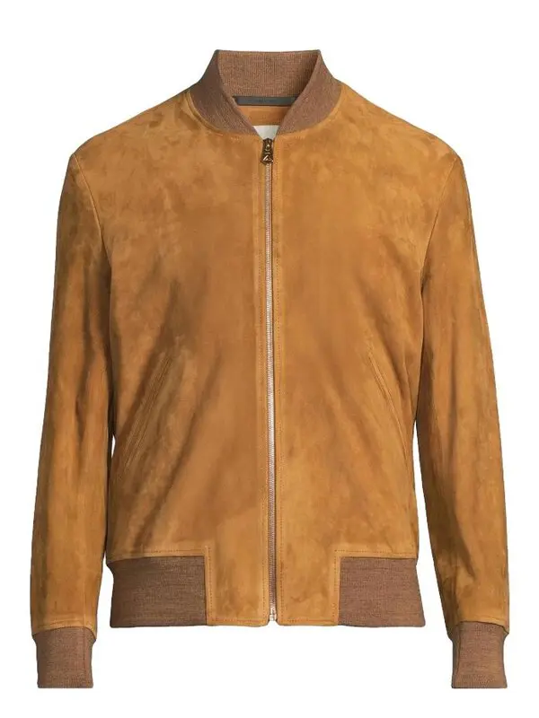 Paul Smith Suede Bomber Jacket - Camel