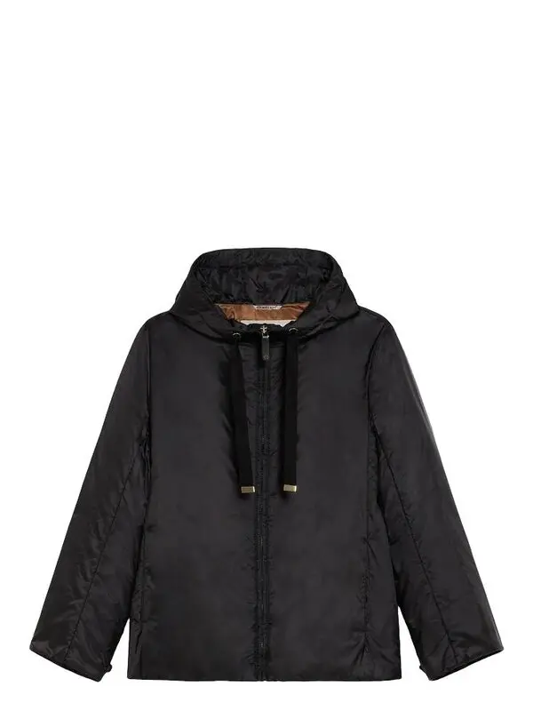 Max Mara Padded Hooded Jacket In Water Repellent Canvas - Black